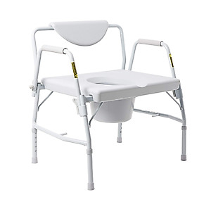 McKesson Heavy-Duty Bariatric Commode Chair with 12 qt Bucket, 1000 lbs Weight Capacity, 23 1/4 in Seat Width, 1 Count