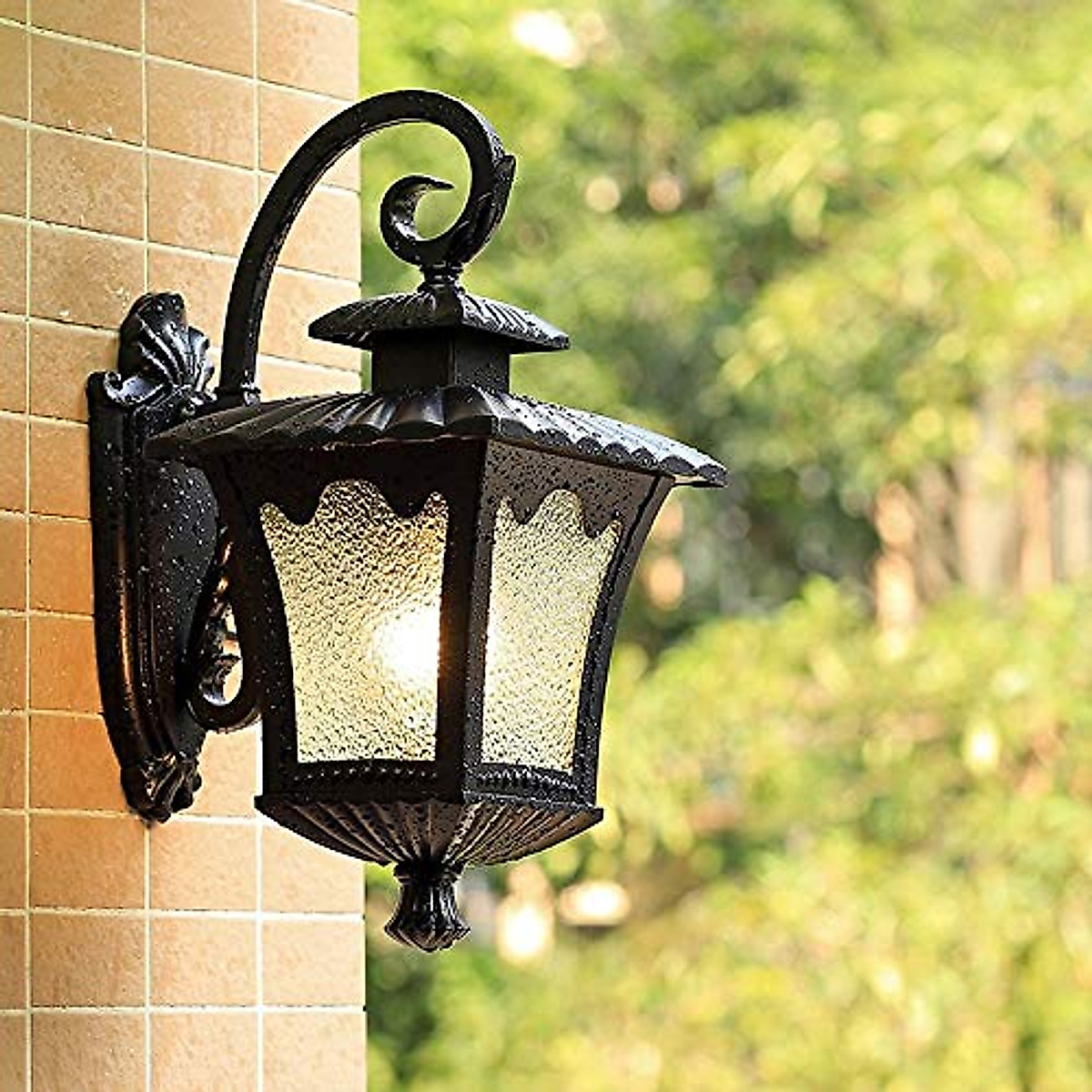 Ksainiy Wall Outdoor Outdoor LED Wall Lantern Light with for Patio Deck Garden Fence Home Stairs Black IP44 Waterproof Garden Lamp