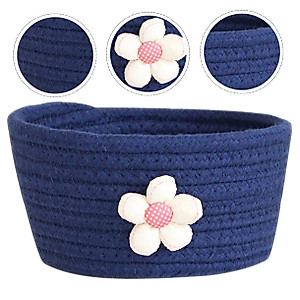 Cabilock Storage Box Storage Trays Baskets Woven Hamper Storage Bin Baskets Storage Bin for Toys Storage Baskets Cotton Rope Basket Sundries To Weave Woven Basket Cotton