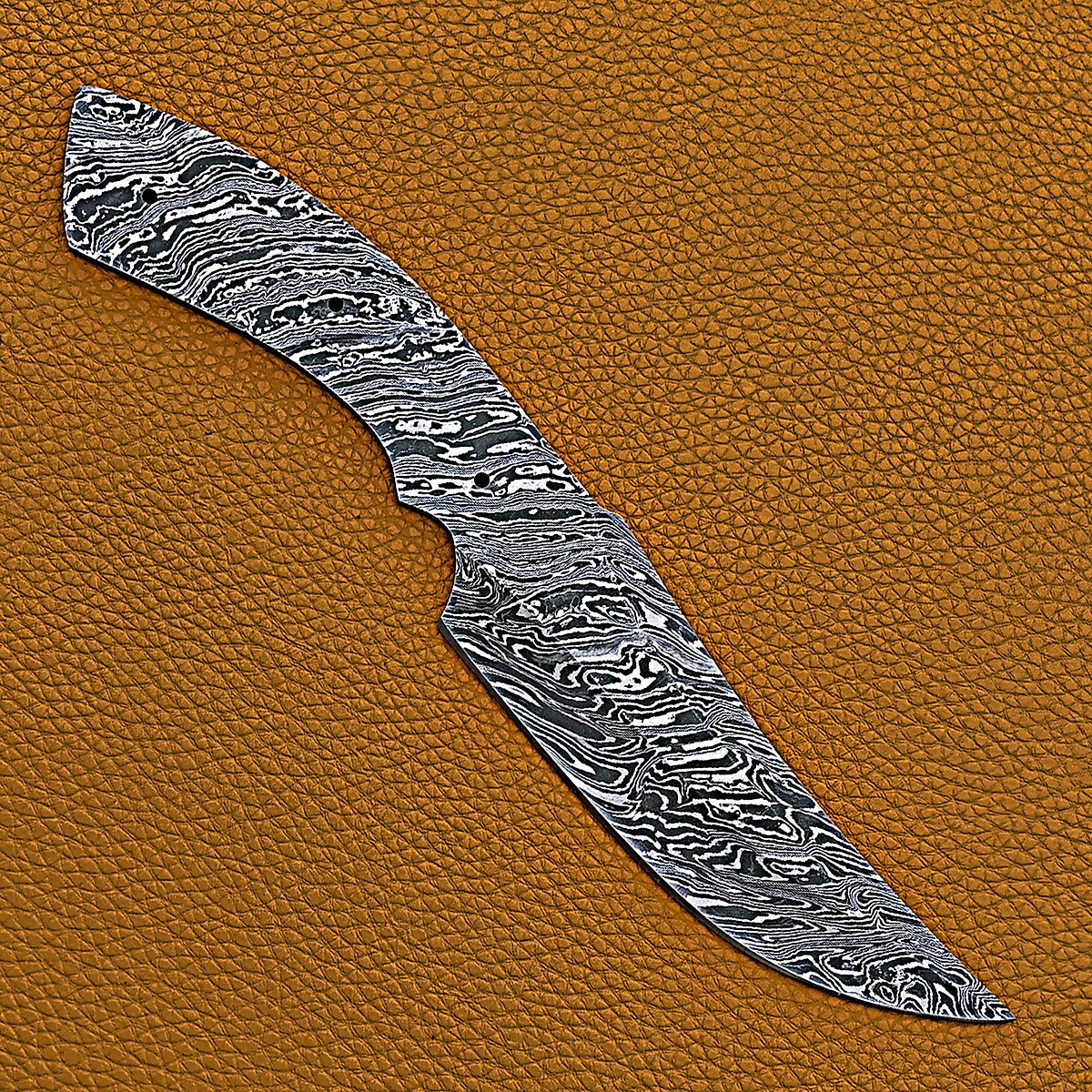 onlyhandmade Handmade Damascus Steel Hunting Knife Blank Blade Fire Storm Pattern 9.5 Inches, Knife Making Supplies (Damascus)