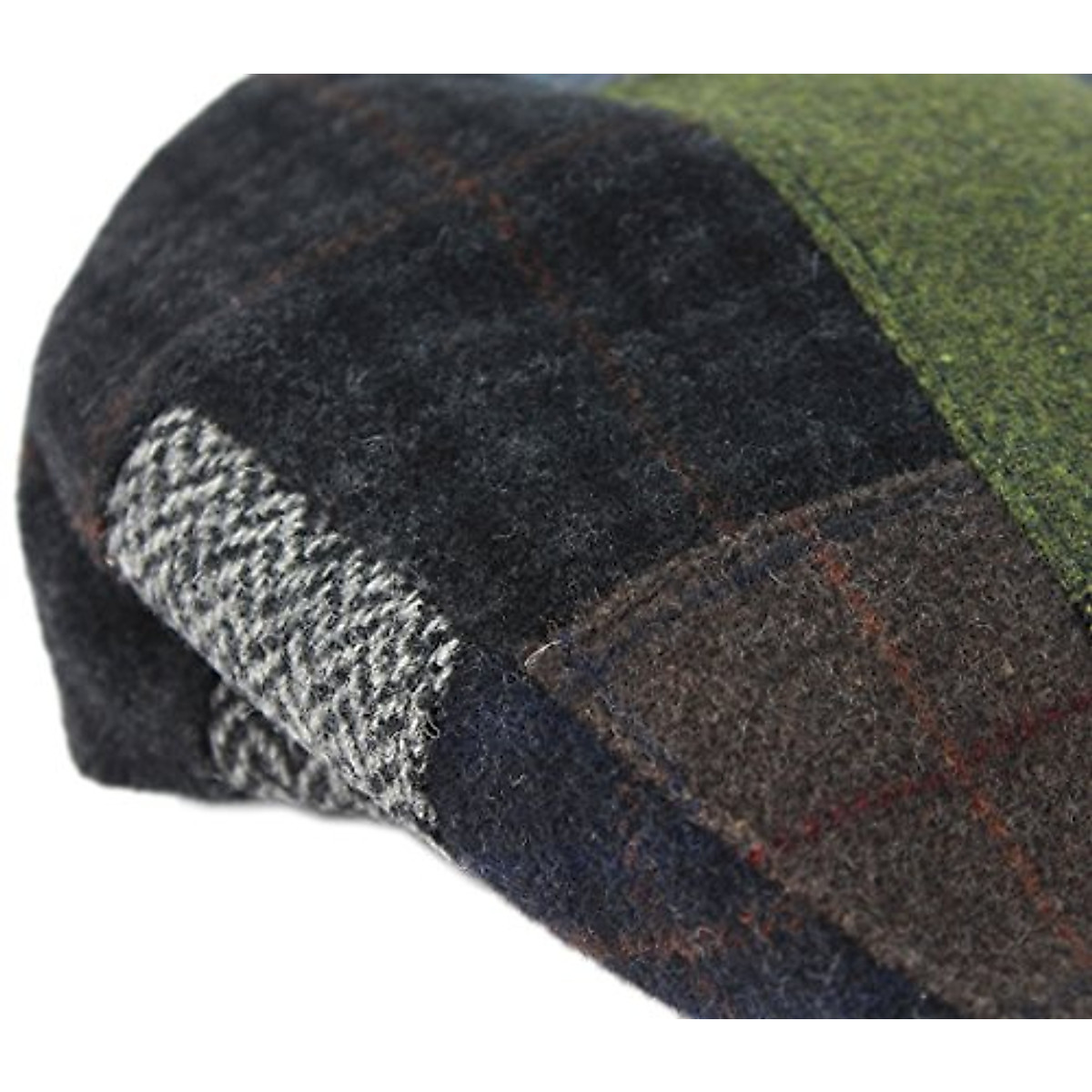 Mucros Men's Flat Cap Patchwork 100% Wool Made in Ireland Small