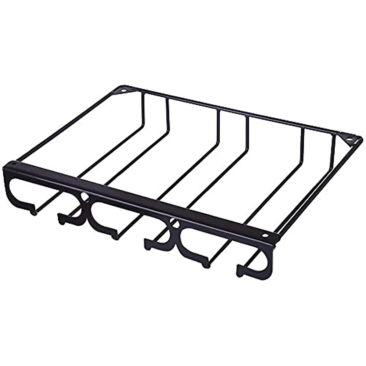 Household Wine Glass Rack, Wine Cabinet Goblet Rack, Wine Glass Rack, Wine Rack Hanging Rack (Color : Black, Size : 3 Rows)