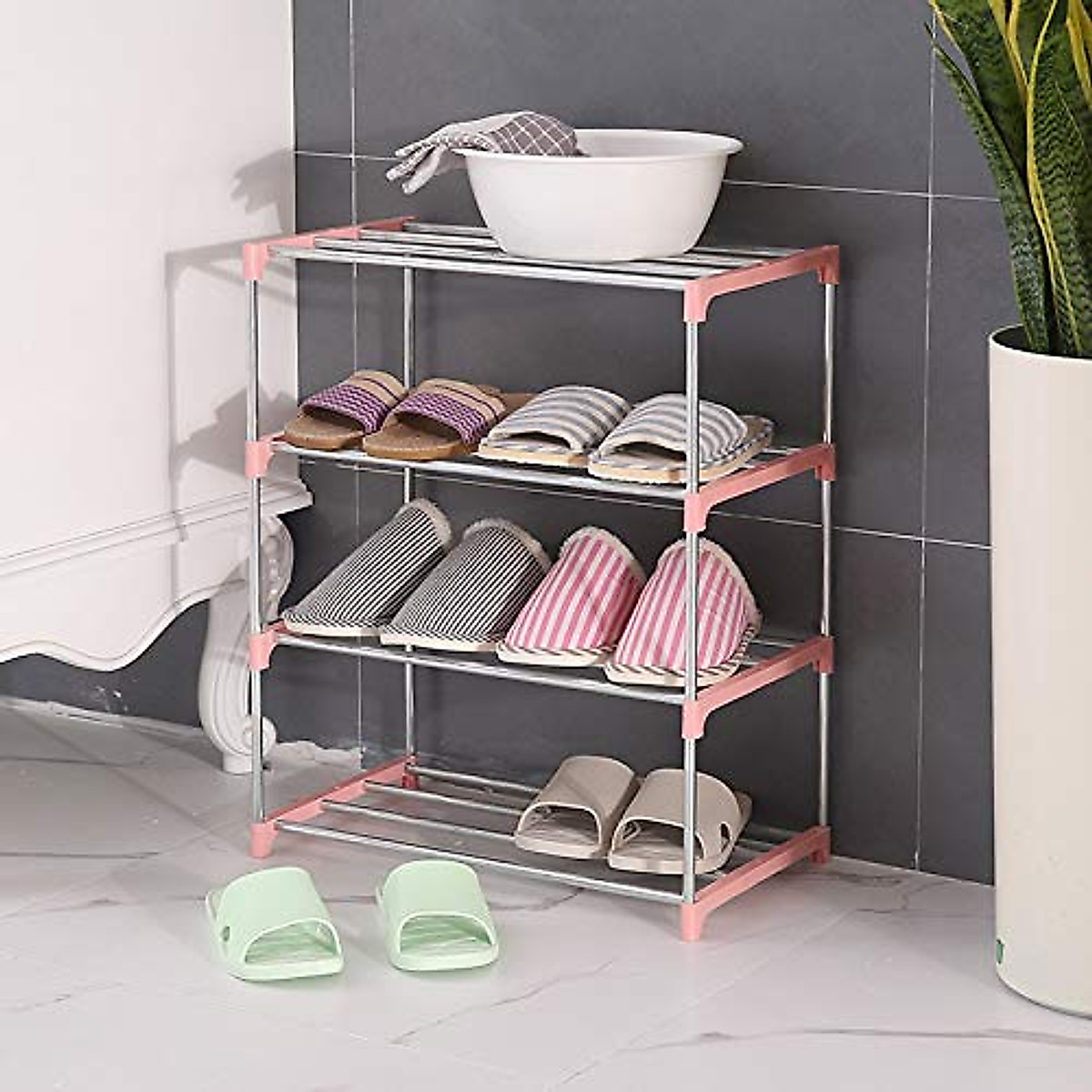 N/A Simple Multi Layer Shoe Rack Stainless Steel Easy Assemble Storage Shoe Cabinet Shoe Rack Hanger Home Organizer Accessories