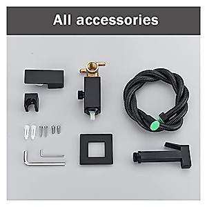 Black Bidet Faucet Wall Mounted Bathroom Shower Faucet Bidet Toilet Sprayer Bidet Toilet Washing Machine Mixer Faucet(Black B)
