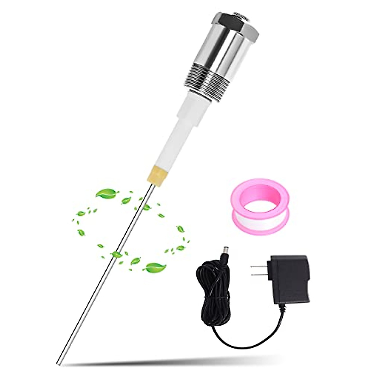 Podoy Powered Anode Rod for Hot Water Heater 30-80 Gallon Water Tank, Universal 9.4" Eliminates Rotten Egg Smell Titanium Electric Anode Rod Replacement with Teflon Tape