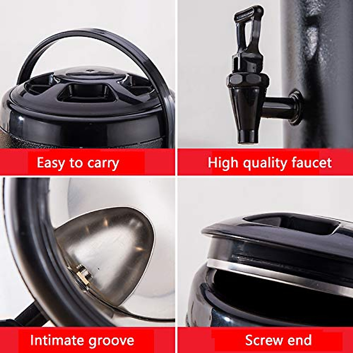 Stainless Steel Insulated Beverage Dispenser 10 Liter/2.64 Gallon with Spigot for tea, coffee, cold milk, water, juice in parties, offices, weddings (10 Liter/2.64 Gallon)