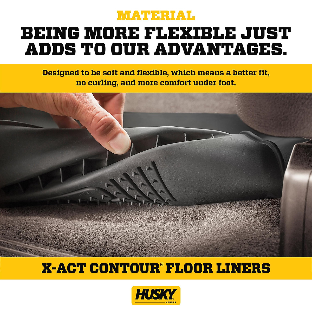 Husky Liners | X-ACT Contour Series | 2nd Seat Floor Liner (Full Coverage) - Black | 54201 | Fits 2019 - 2022 Chevrolet Silverado/GMC Sierra