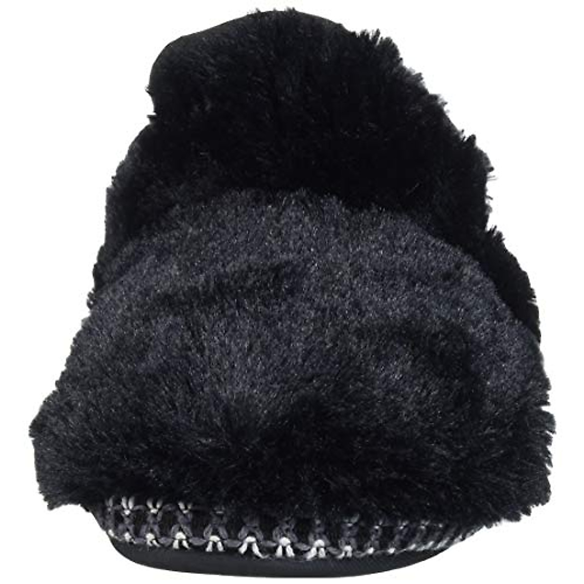 Dearfoams Unisex-Kid's Charlotte faux faux fur Bootie Slipper, Black, 2-3 Big