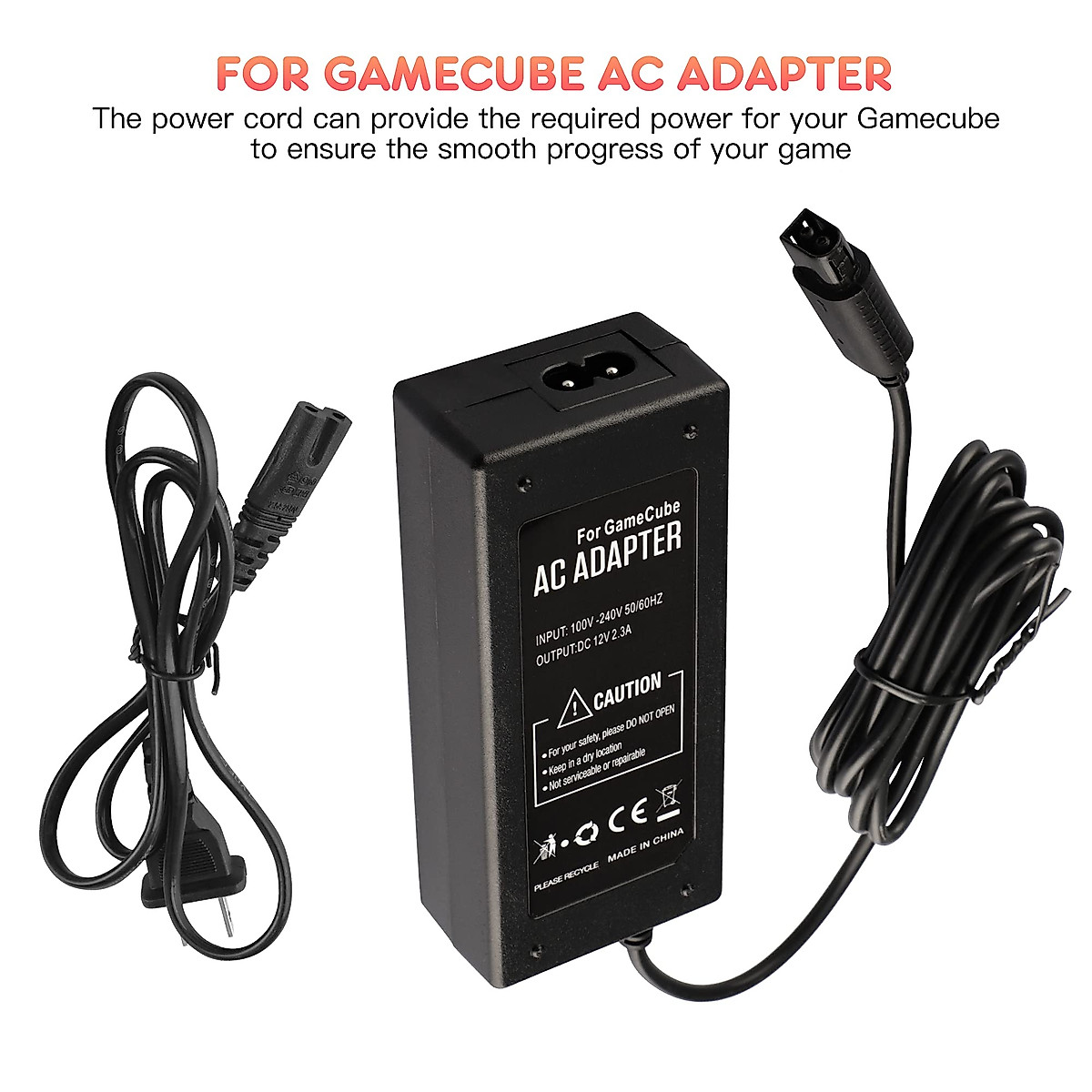 Xahpower AC Power Supply for Gamecube, AC Power Adapter Cord and AV Cable for Nintendo Gamecube Console NGC