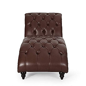 Christopher Knight Home Varnell Chaise Lounge, Dark Brown