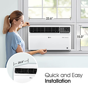 LG 14,000 BTU Dual Inverter Smart Wi-fi Enabled LW1522IVSM Window Air Conditioner, White