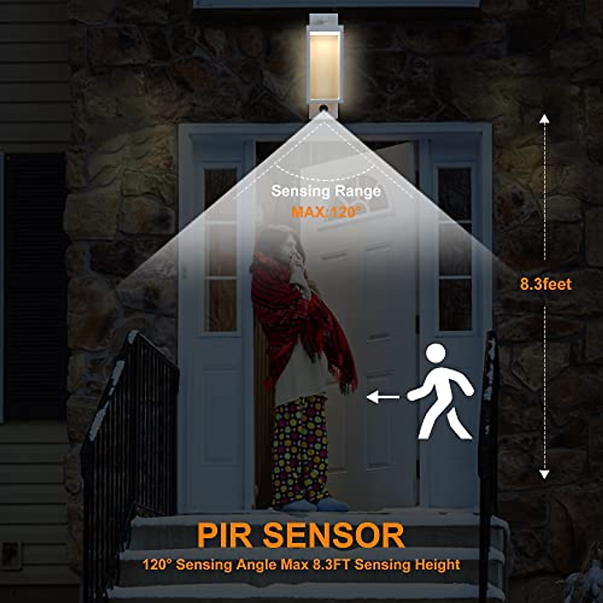 illumishin Outdoor Wall Light Motion Sensor Lights Outdoor Light Fixture Exterior Wall Lamp Lantern Modern Outside Lights for Porch Garden Patio Garage Barn Front Door 13W 750LM 3000K