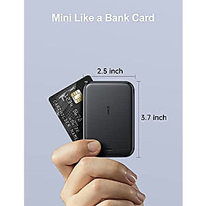 EMNT Mini Magnetic Portable Charger for iPhone,6000mAh Clutch Power Bank with Built-in Cable/Metal Stand, Battery Pack Compatible with iPhone 14/14 Plus/Pro Max/13/12/11/XS/XR/X/8/7/6/6s/5 and More.