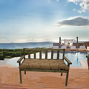 Srutirbo Waterproof Indoor/Outdoor Bench Cushion Garden Non-Slip Swing Chair Cushion,Thicken 8CM Loveseat for Patio Furniture Wicker Bench, Indoor Lounger Seat (47x19in, Light brown)