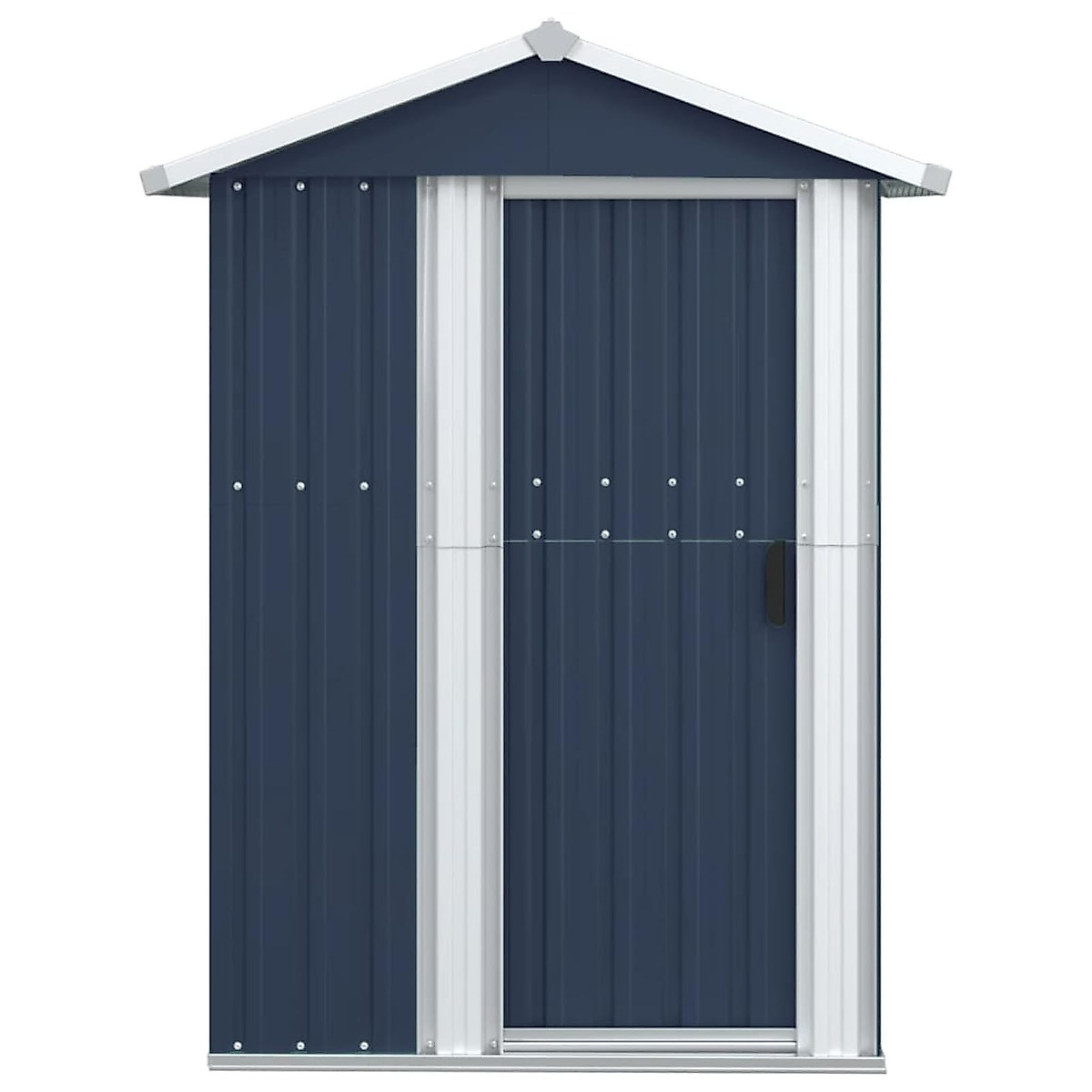 Tidyard Garden Shed Anthracite 49.6inx38.4inx69.7in Galvanized Steel Outdoor Tool Storage House, Metal Lockable Garden Equipment Organizer for Patio Backyard Terrace Furniture