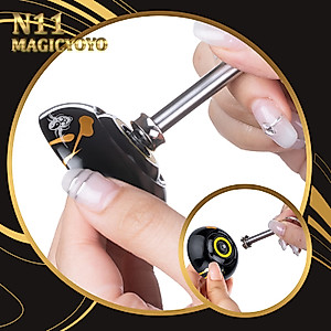 MAGICYOYO N11 Professional Unresponsive Yoyo N11 Alloy Aluminum YoYo Ball (Black with Golden) with Bag, Glove, 12 Yoyo Strings and Responsive Bearing Kit