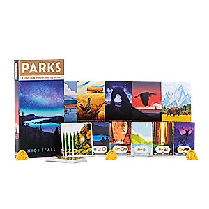 Parks: Nightfall Expansion - add Camping and Night Themed Parks to The Parks Board Game