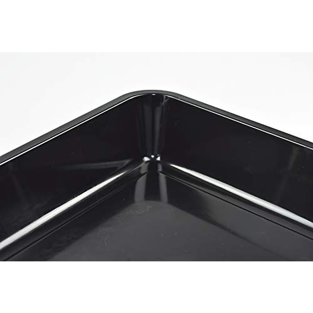 OMEM Reptile Food Bowl Large Water Dish, Wood Plate, Bowl Turtles (L=35.4 * 5.3 * 26.3, Black)