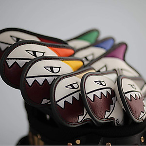 AIMSHARK Coloring Golf Iron Covers/9pcs Set/Golf Head Covers (Gray Set)