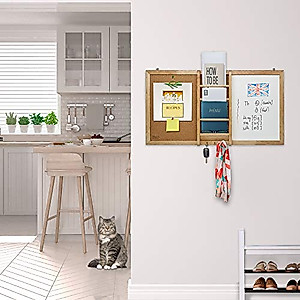 Prosumer's Choice Magnetic Whiteboard & Corkboard Combination, Combo Dry Erase White Board & Cork Board, Message Board with Key and Mail Organizer, Perfect for Office & Home & Kitchen | Bulletin Board