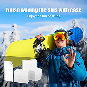 Tondiamo All Temp Snowboard Wax Snow Block with Acrylic Snowboard Wax Scraper 500g Ski Wax Bar Snow Board Wax White Snowboarding Wax Downhill Ski Tuning Kit Snowboard Accessories