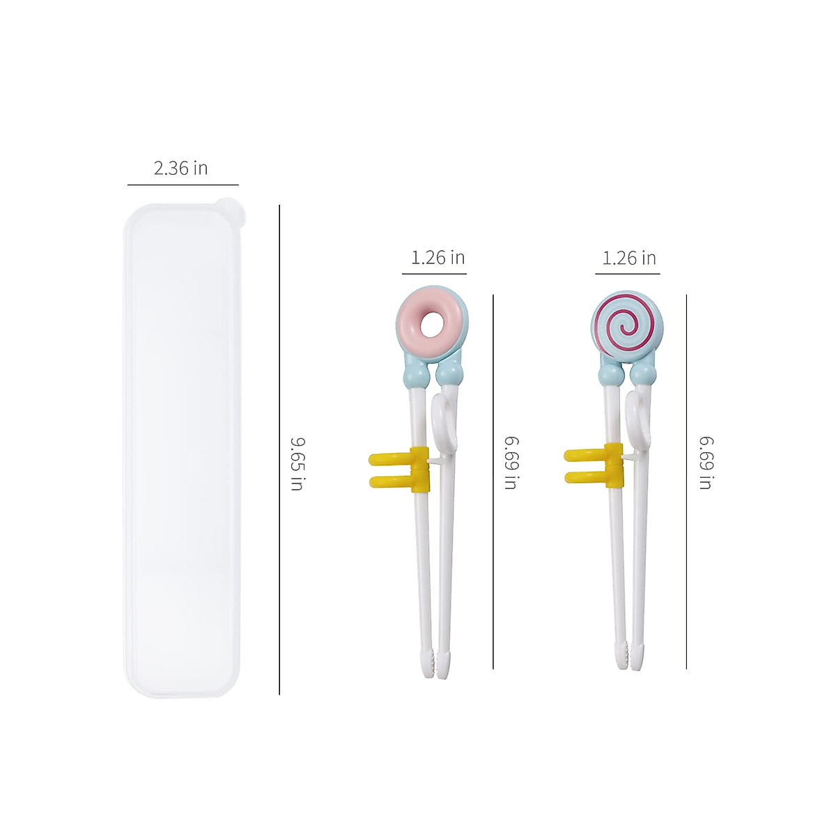 Kids Chopsticks - 2 Pairs Cute Donut Lollipop Cartoon Design Plastic Training Chopsticks for Kids Beginners, Chopstick Trainer/Helper