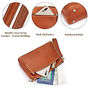 S-ZONE Genuine Leather Crossbody Bags for Women Small Purse and Handbag Wristlet
