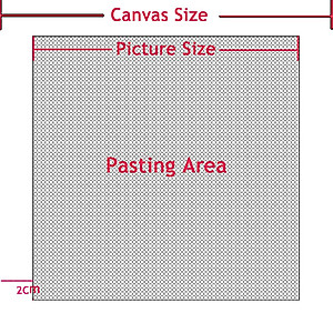 OneHippo 5Pcs/Lot 20x20CM Diamond Painting Canvas Embroidery Canvas with Glue Canvas Round/Square Blank Grid Canvas Empty for Your Private Customized