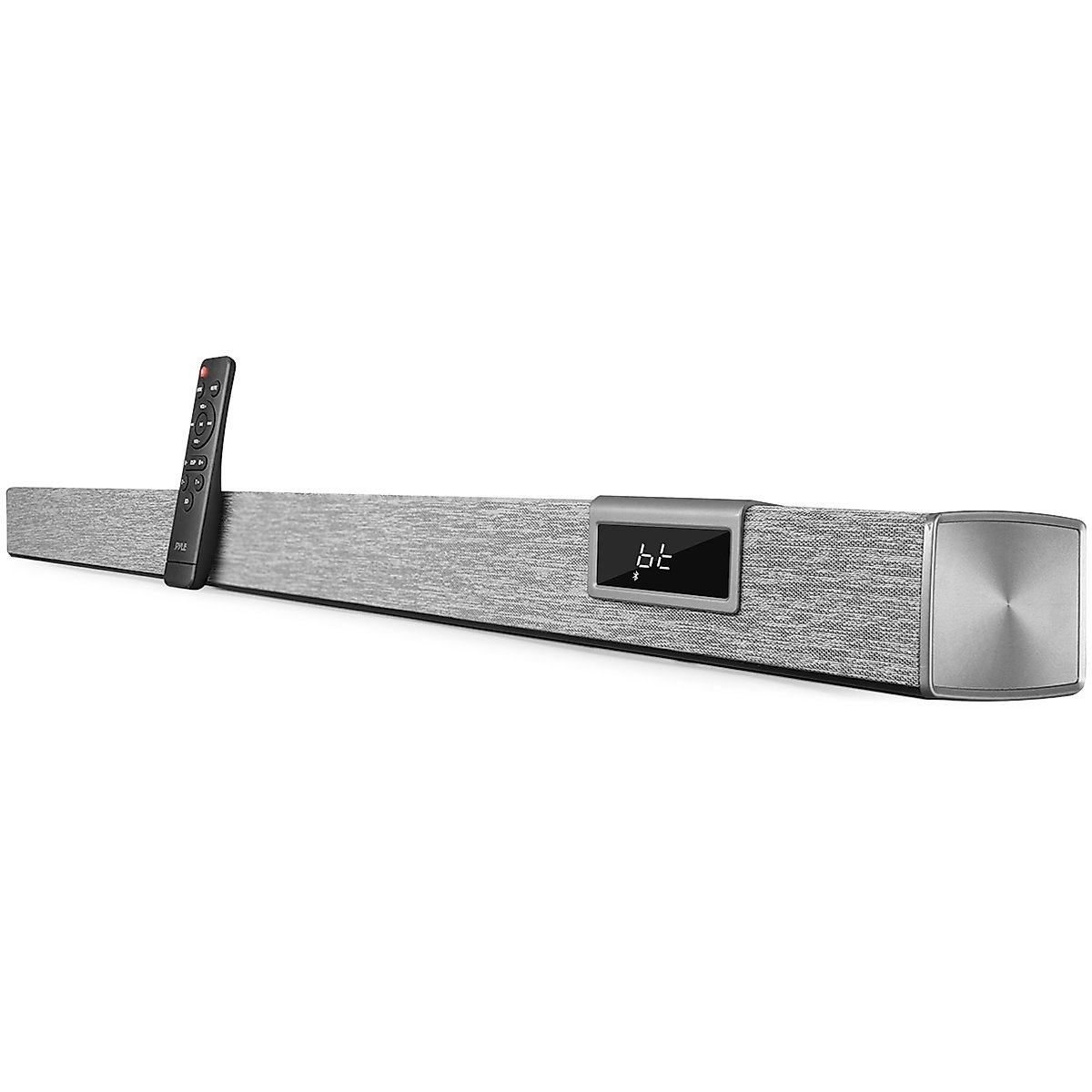 Pyle Built-in Class D Stereo Power Amplifier 35'' 2.1 Channel Soundbar - Wireless Bluetooth with Remote Control, BT Technology, Optical Input, Built-in LED Lights