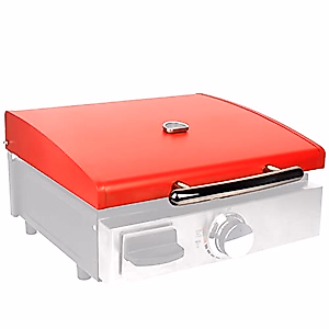 Hard Cover Hood with Temperature Gauge for Blackstone 17 inch Table Top Griddle, 5010 Griddle Hood for Blackstone 17" Grill, Red