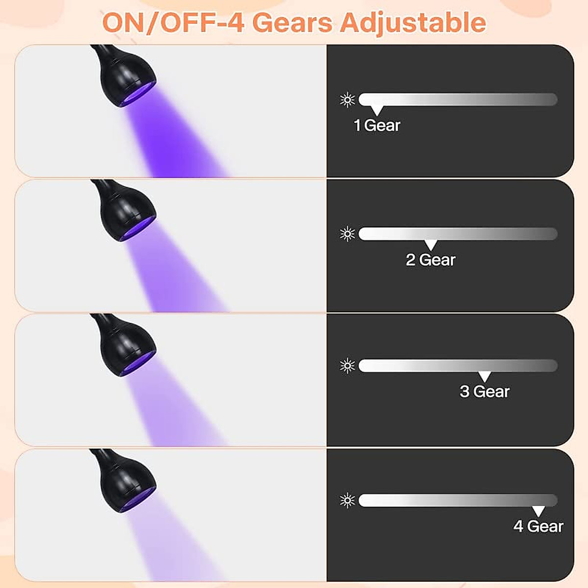 mlogiroa UV Light for Gel Nails, 3W Gel Nail Lamp, Mini Led Nail Polish Lights with Gooseneck, Portable Clamp UV Light with USB Charge Lamp for Salon