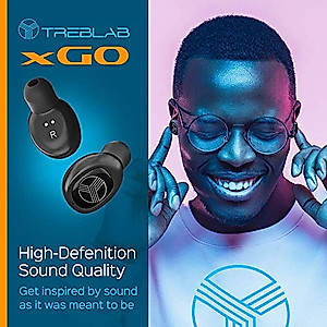 TREBLAB xGo - Top True Wireless Earbud - HD Sound, Ultra Lightweight, Steady Connection, Best Bluetooth 5.0 Headphones for Sports & Running, Waterproof Earphones, Noise Cancelling Microphone (Renewed)