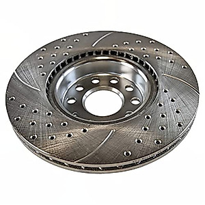 ORTUS UNI Front Drilled Slotted Brake Rotors Pair 2 Fits 34279