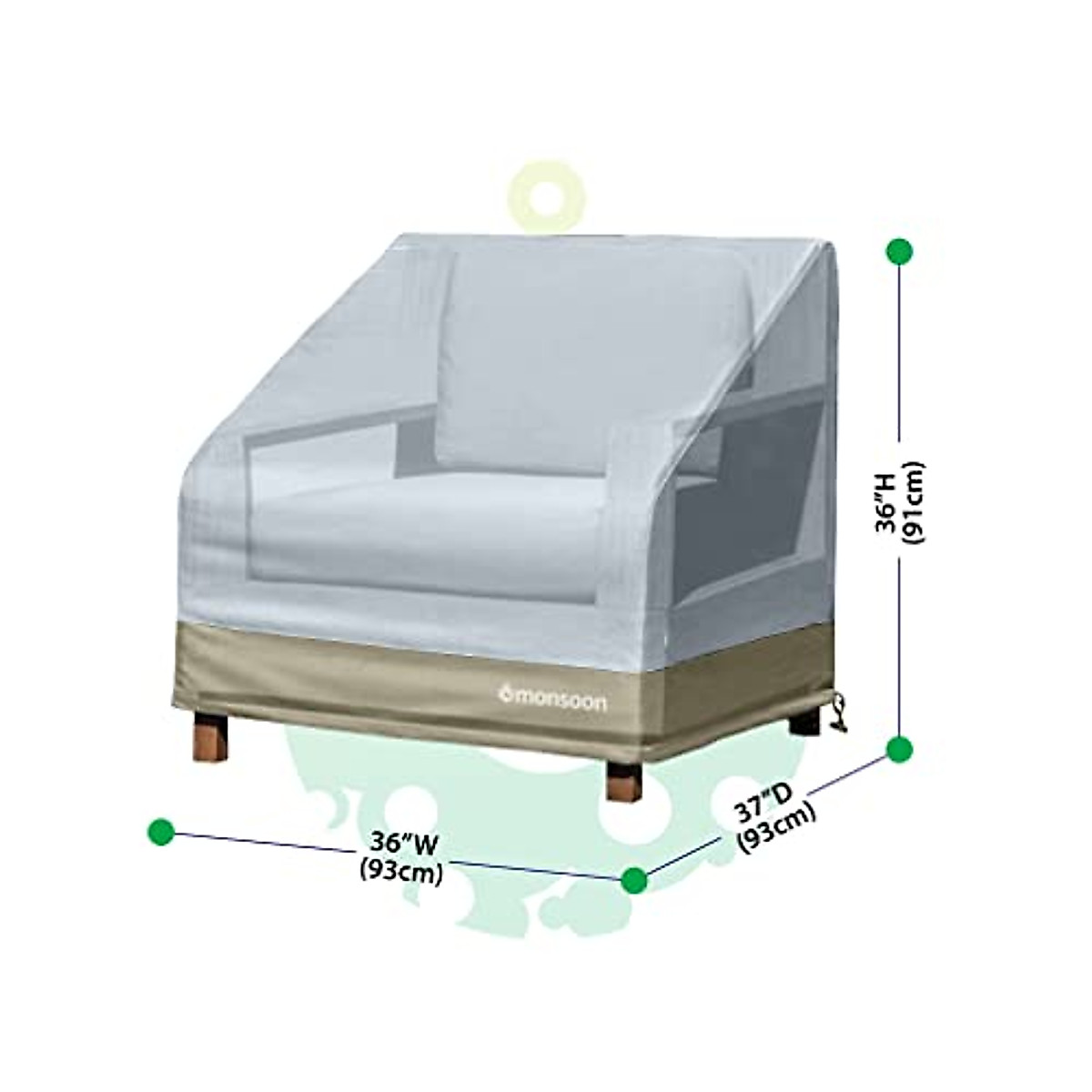 [Monsoon] Patio Chair Cover Waterproof Outdoor Lawn Patio Furniture Chair Cover (36")