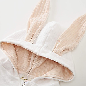 RELABTABY Newborn Baby Boy Girl Romper Cotton Cute Bunny Long Sleeves Zipper Hoodie Infant Clothes Bodysuits Jumpsuit Outwear