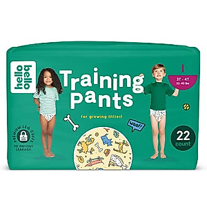 Hello Bello Premium Training Pants Size 3T-4T I 22 Count of Disposeable, Gender Neutral, Eco-Friendly, and Potty Training Underwear with Snug and Comfort Fit for Toddlers on the Move I Li'l Barkers