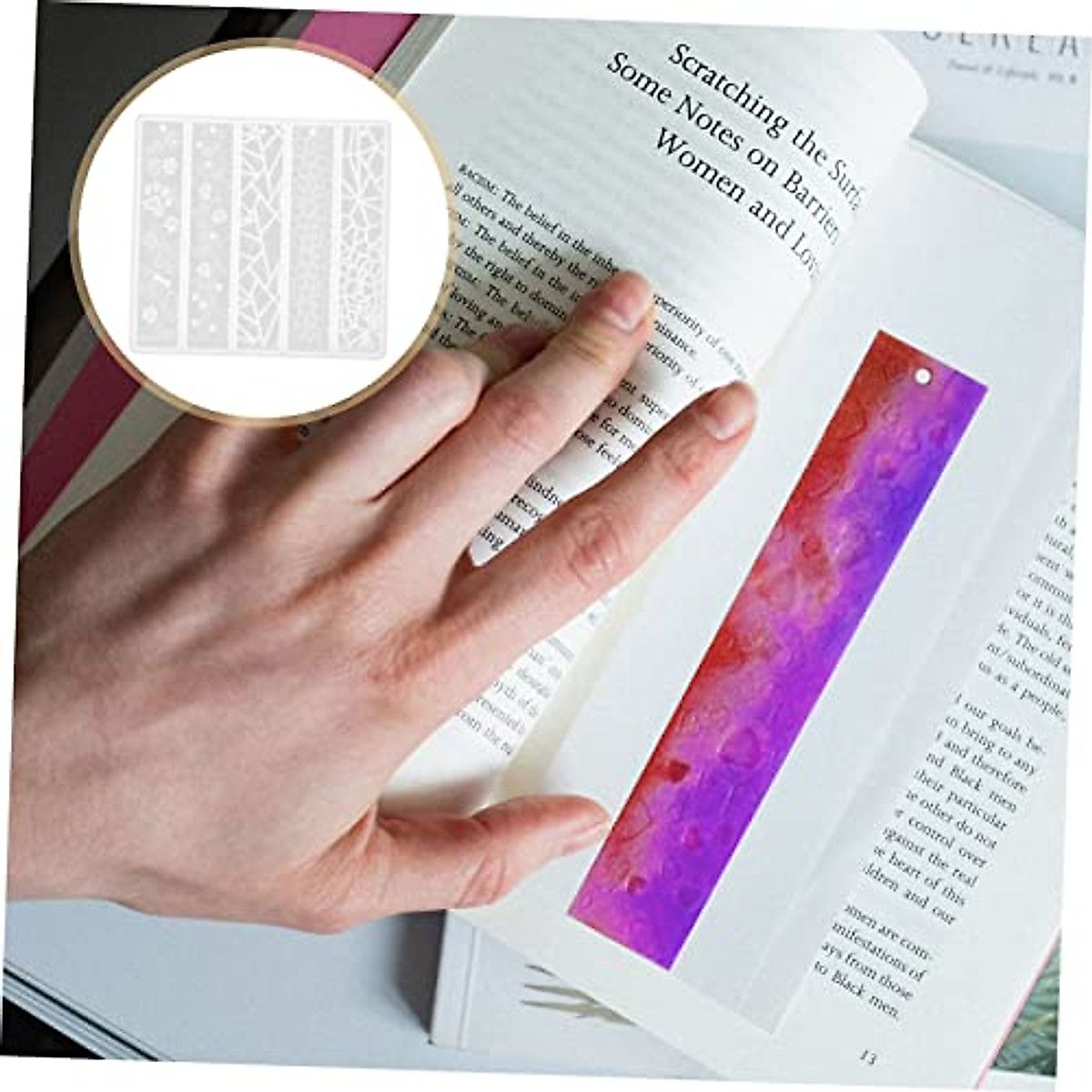 VILLCASE Bookmark Mold Resin Epoxy Bookmark Chocolate Fondant Bookmark Casting Molds Rectangular Bookmark DIY Gift Tag Jewelry Tags DIY Craft Making Trays Crafts Student Crystal Silica Gel