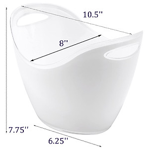 Yesland 3.5L Ice Buckets White Acrylic Drink Bucket Beverage Tub Wine Champagne Bucket - Storage Tub for Wine, Champagne or Beer Bottles Parties and Home Bar