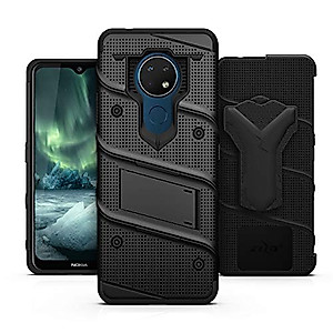 ZIZO Bolt Series for Nokia C5 Endi Case with Screen Protector Kickstand Holster Lanyard - Black & Black
