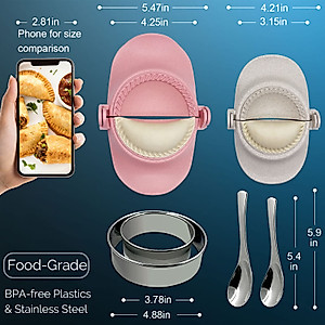 3.1in Dumpling Maker & 4.2in Empanada Maker Press Set Including 2* Press Molds, 2* Round Cutters, 2* Stuffing spoons K03A by CHIVIOR