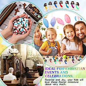 Bememo 25 Pcs Little Jesus Figures Original Design Mini Rubber Jesus Toys to Hide and Seek Religious Party Favors Sunday School Baptism Gifts(Multicolor)