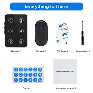 Wireless Caregiver Pager Call Button Nurse Call System 500Ft Range with LED Number Display for Elderly/Patient/Disabled at Home/Hospital/Clinic(6 Waterproof Call Button & 1 Receiver)