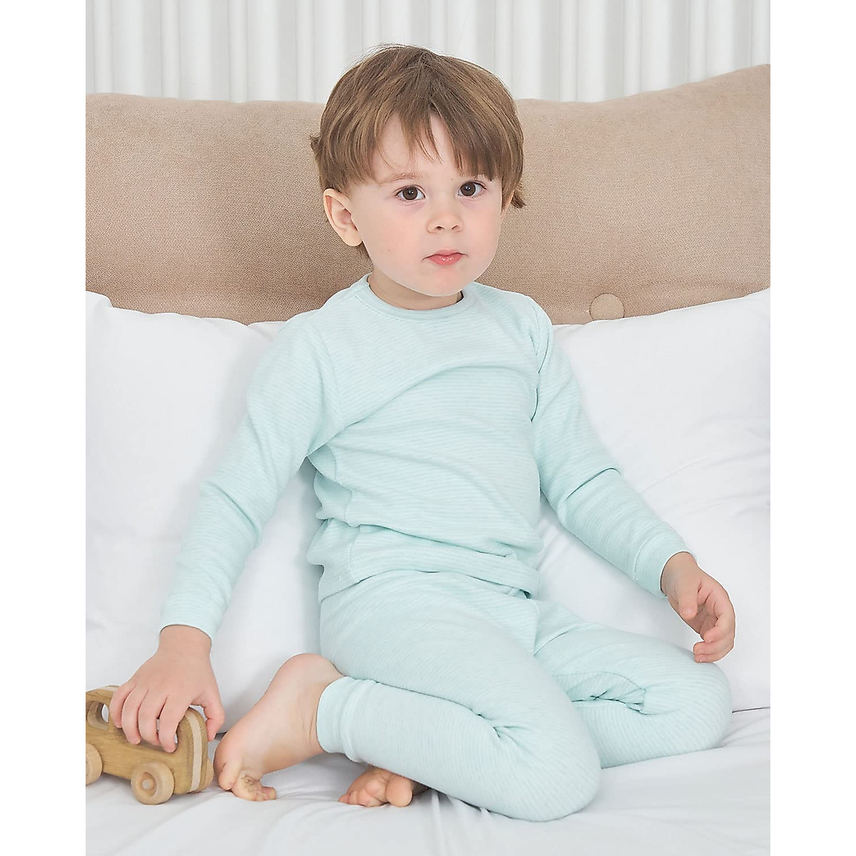 Enfants Chéris Neutral Toddler Pajamas for Girl Boy Pajamas 24 Month Green Stripes