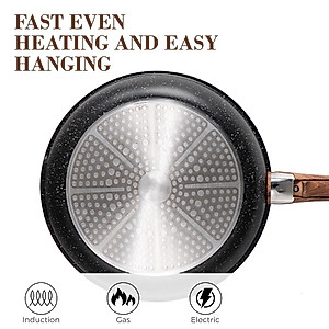 10 Pcs Pots and Pans Set Non Stick, Nonstick Kitchen Cookware Sets Detachable Handle, Induction Pots and Pans Set with Removable Handle, RV Cookware Set for Camping, Oven Safe, PFOS, PFOA Free, Black