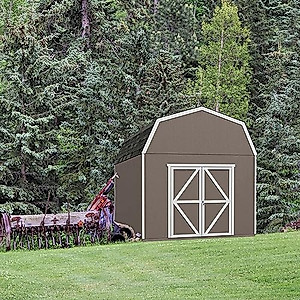 Handy Home Products Braymore 10x16 Do-It-Yourself Wooden Storage Shed with Floor