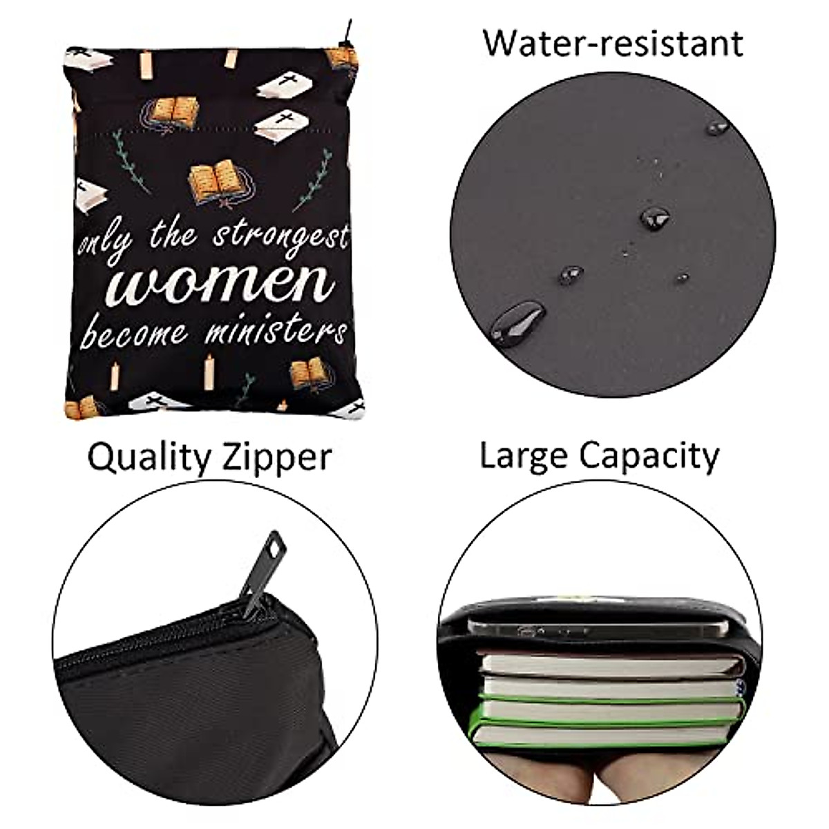 Gzrlyf only The Strongest Women Become Ministers Book Sleeve Ordination Gifts for Pastor Minister Appreciation Gift Bible Bag (Ministers Book Sleeve)