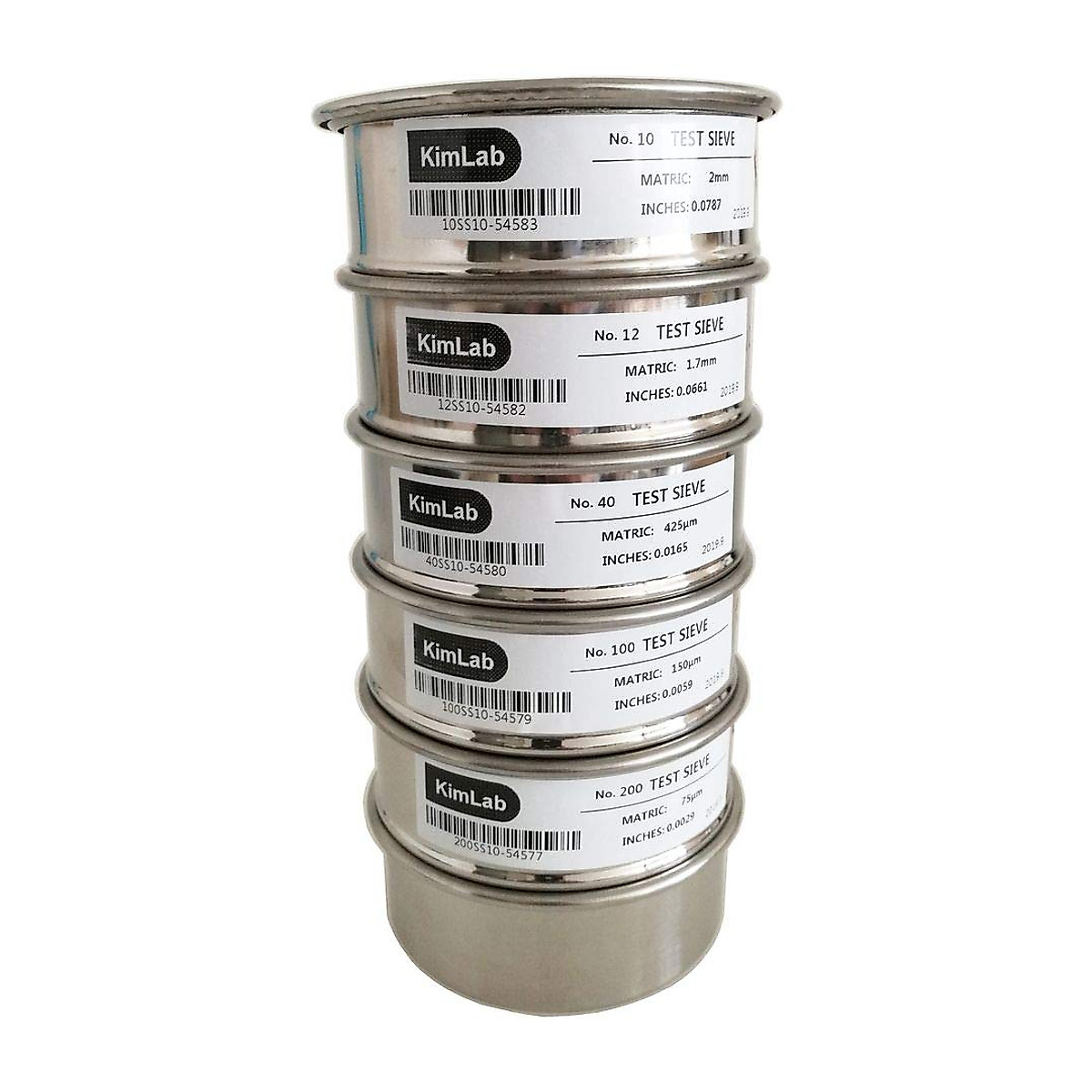KimLab SS10 Φ10cm Test Sieve Catch Pan and Lid
