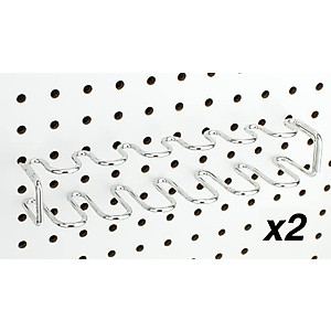 RightArrange Pegboard Tool Organizers, 2-Pack - Screwdriver Holder and/or Pliers Rack Accessory - Hooks to Any Peg Board - Pegboard Organization Accessory for Workbench, Garage, Tool Shed, Craft Room