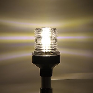 Boat Anchor Light, 6in All Round Stern Light Bright for Fishing Boat (Warm White)