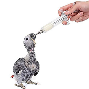 OBANGONG 2 Sets Hand Feeding Syringe for Birds,Feeding Tubes used for Pet Baby Bird Parrot feed milk and medicine,20ml,10ml